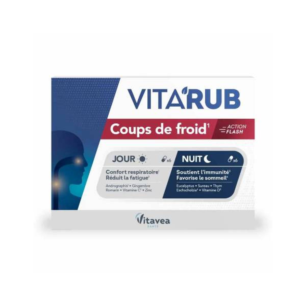NUTRISANTÉ Vita'Rub coups de froid 12 gélules jour/nuit - Parapharmacie - Pharmarket