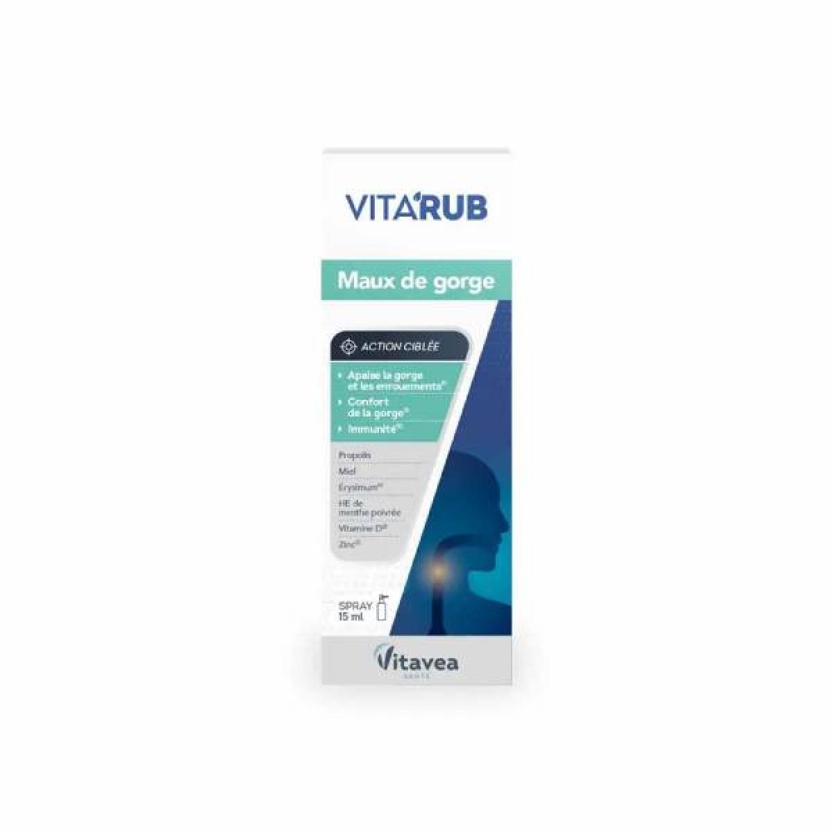 NUTRISANTÉ Vita'rub spray maux de gorge 15ml - Parapharmacie - Pharmarket