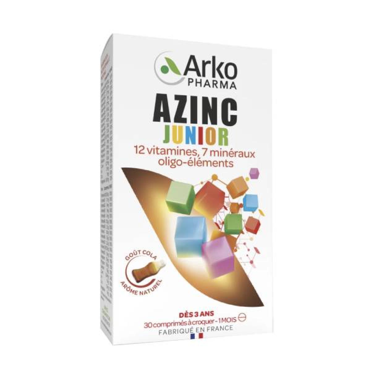 ARKOPHARMA Azinc vitalité junior cola 30 comprimés - Parapharmacie ...