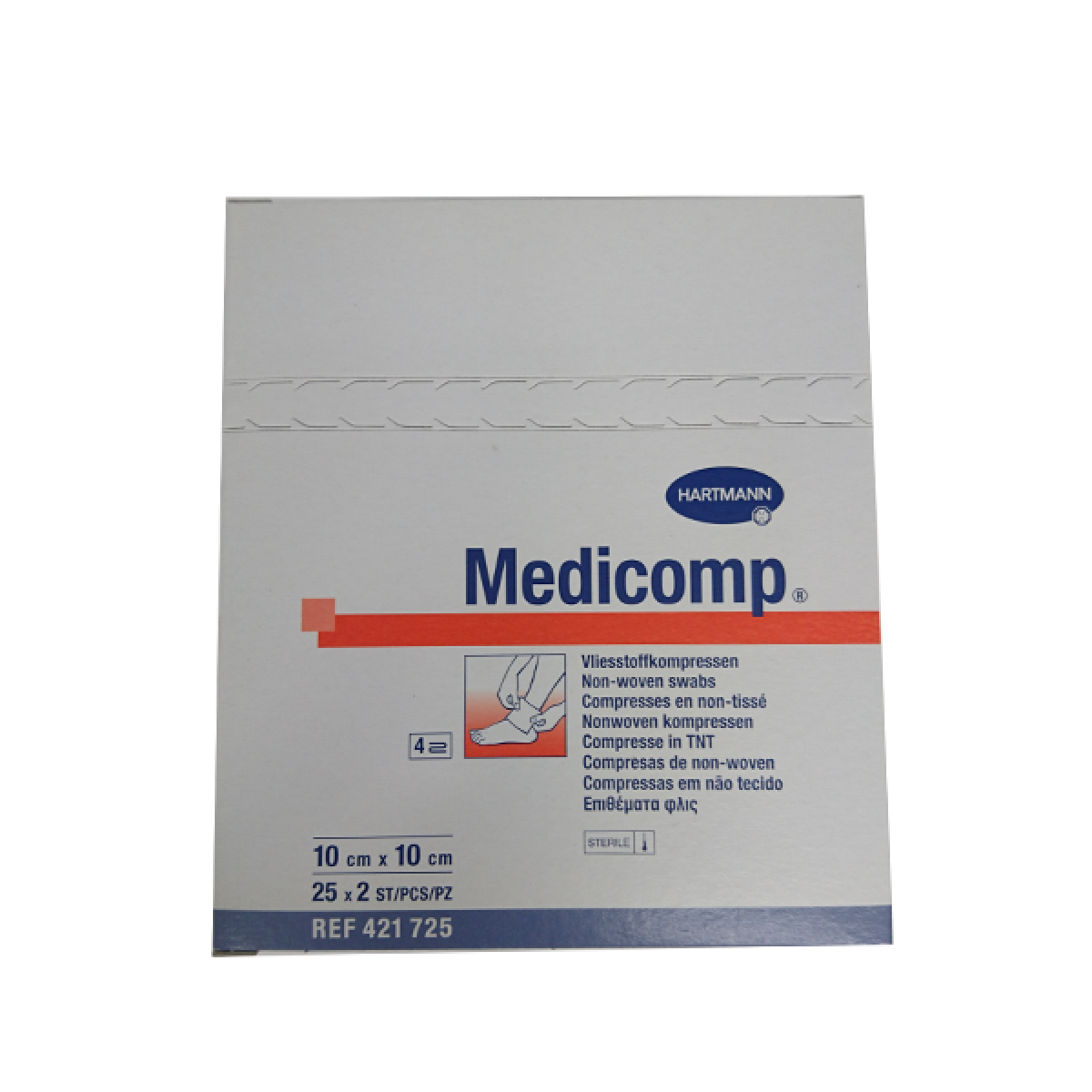 HARTMANN Medicomp compresses stériles non tissées 10x10 cm 25x2unités ...