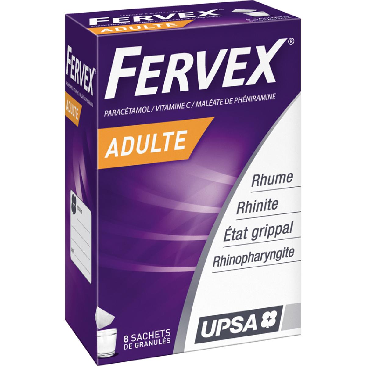 UPSA Fervex adulte 8 sachets de granulés - Médicaments - Pharmarket