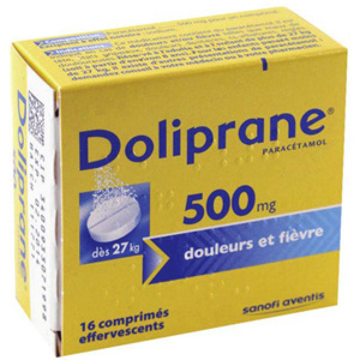 DOLIPRANE 500mg 16 comprimés effervescents - Médicaments - Pharmarket