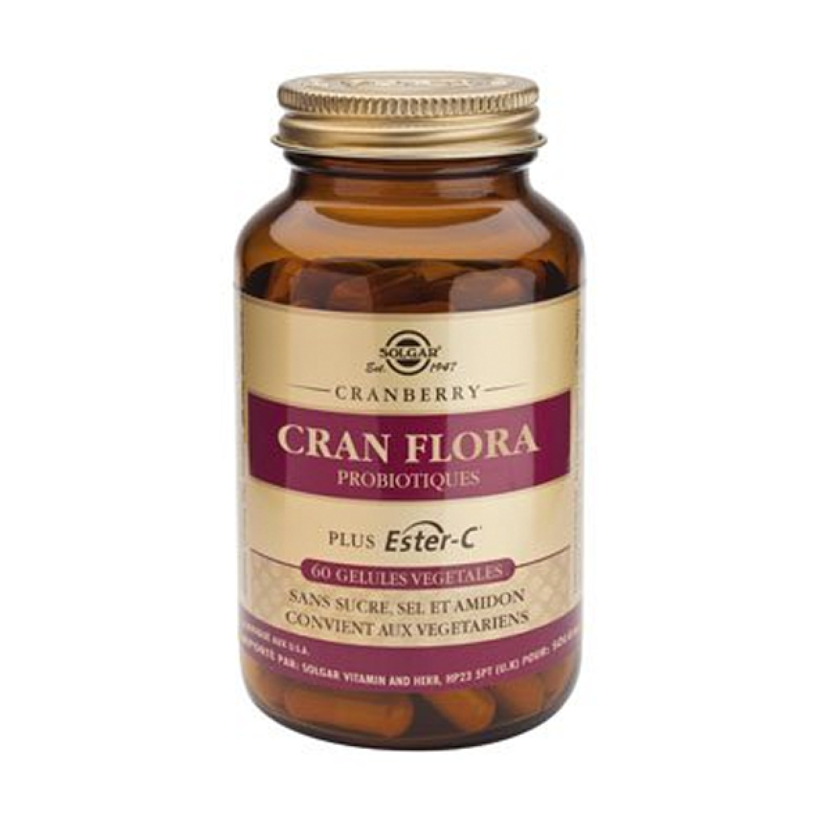 SOLGAR Cran flora avec probiotiques 60 gélules végétales ...