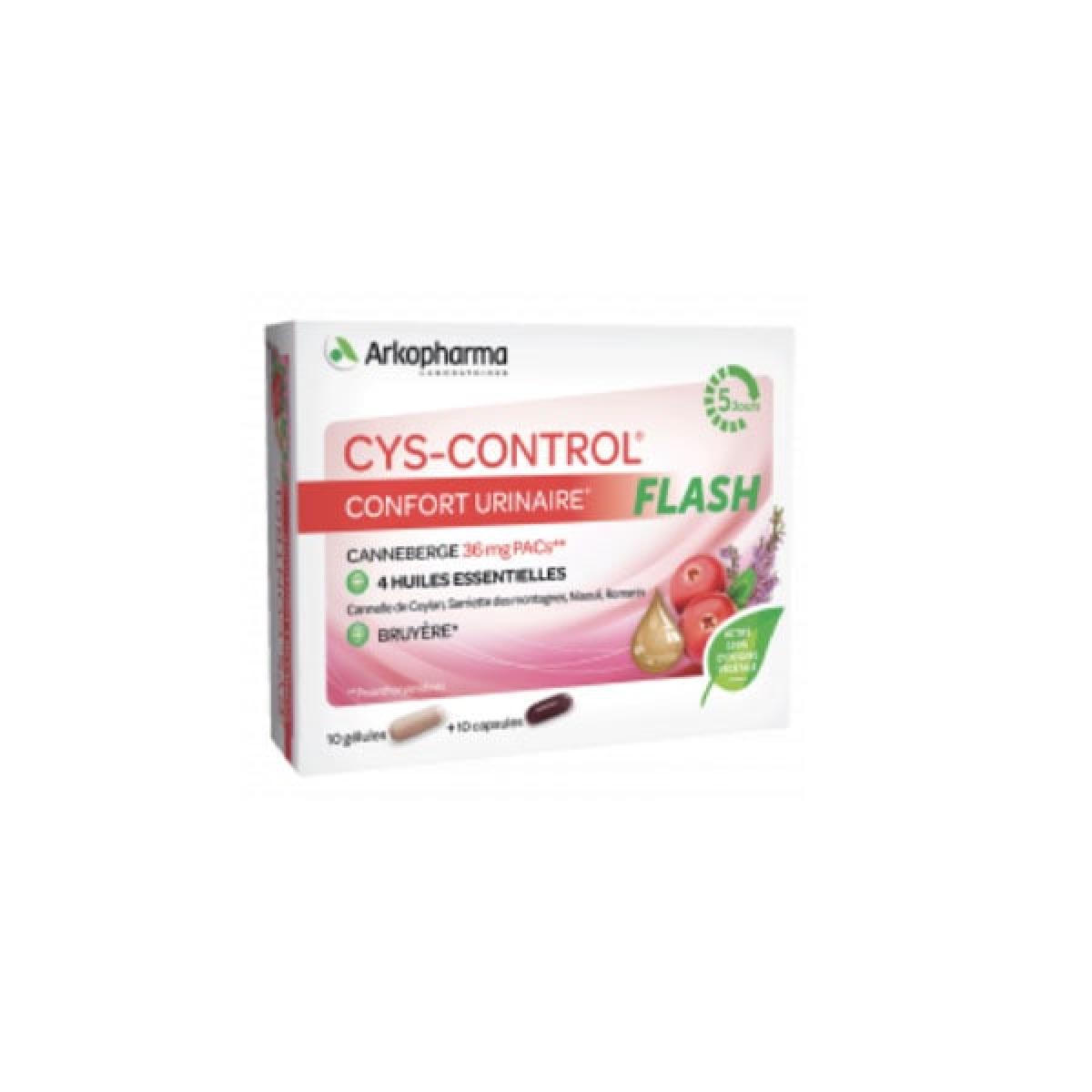 ARKOPHARMA Cys control flash 10 gélules + 10 capsules - Parapharmacie ...
